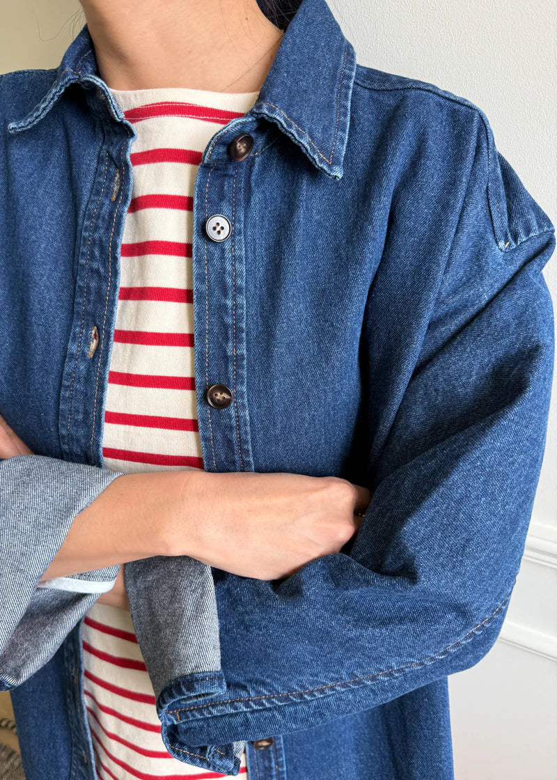 Le Bon Shoppe Owen Heavy Denim Shirt - Dark Denim | Vincent Park | Vancouver Canada