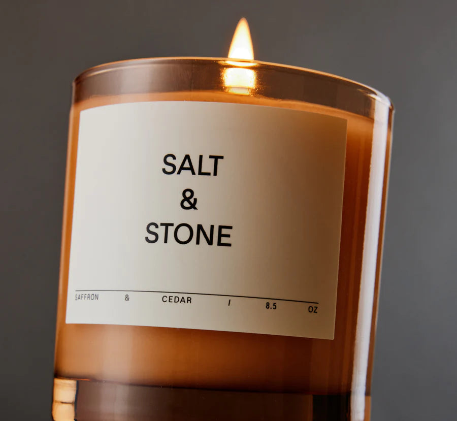 Salt & Stone Candle - Saffron & Cedar | Vincent Park | Vancouver Canada